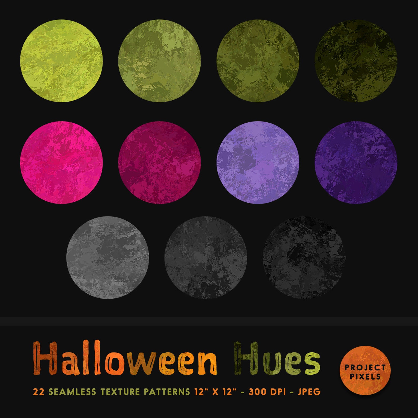 Halloween Hues, Digital Paper Pack, Dark Seamless Texture, Spooky Fall ...