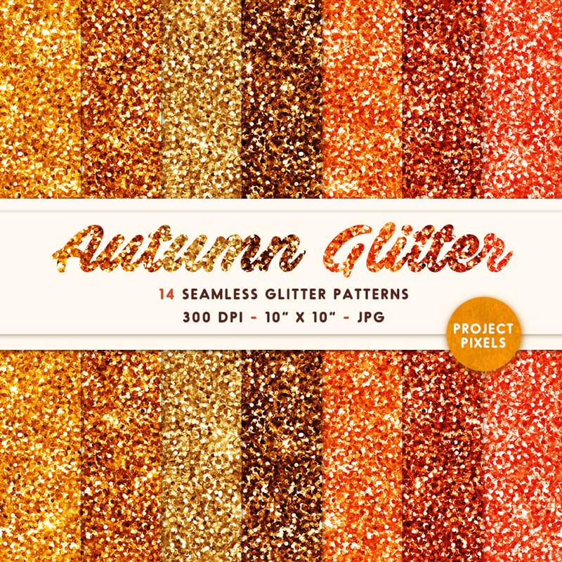 Autumn Glitter Seamless Patterns Fall Color Glitter Digital - Etsy