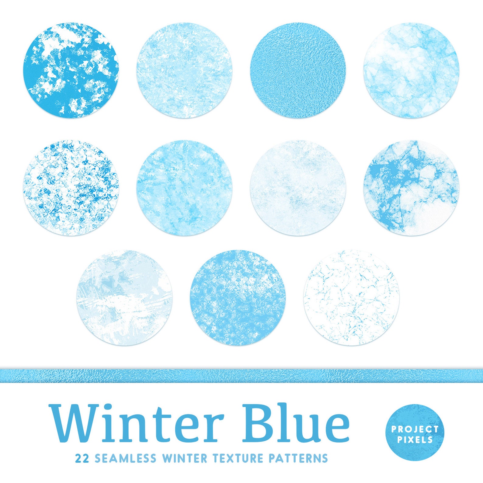 Winter Blue Textures, Seamless Patterns, Digital Paper, Ice Texture ...