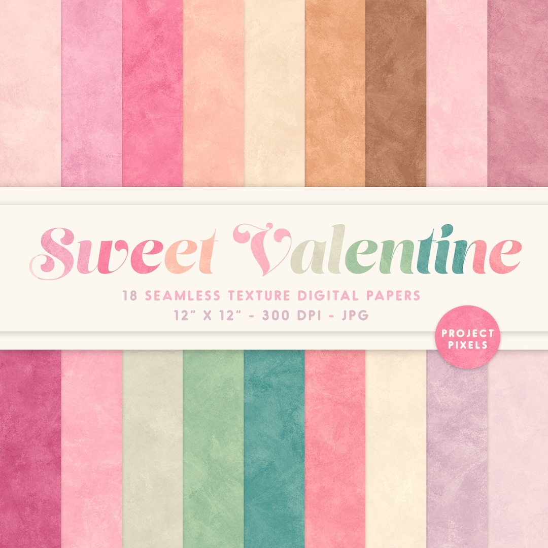 Sweet Valentine Digital Paper, Soft Art Textures, Romantic Colors ...