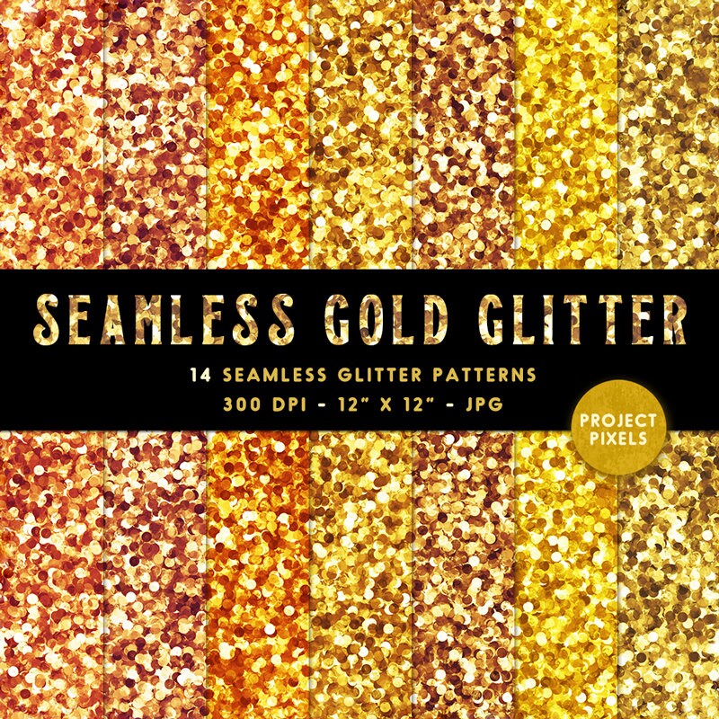 Seamless Gold Glitter Patterns, Chunky Gold Glitter Digital Paper ...