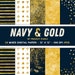 Navy & Gold Mixed Digital Paper Pack, Mixed Media Paper, Abstract Art ...