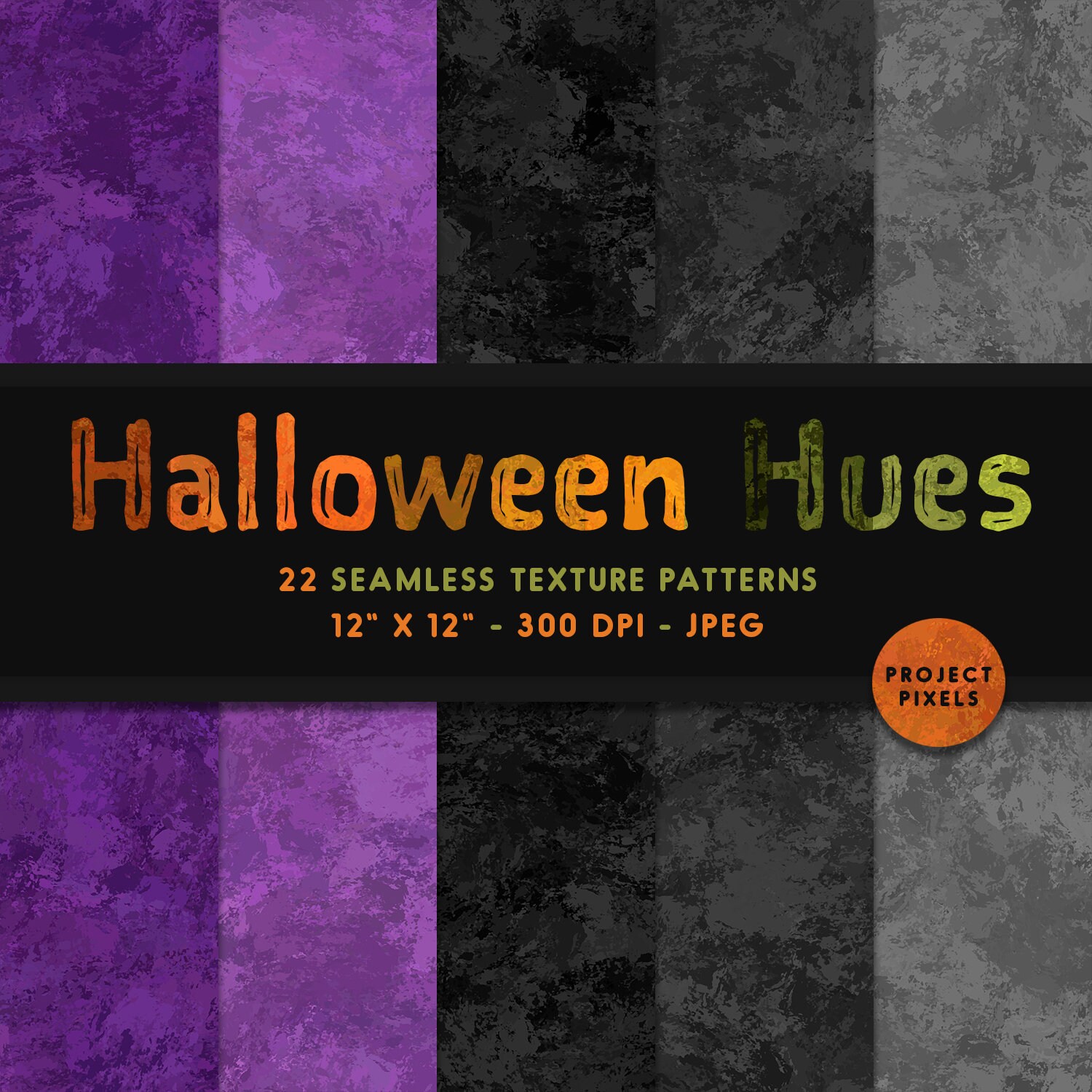 Halloween Hues, Digital Paper Pack, Dark Seamless Texture, Spooky Fall ...