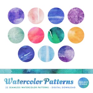 Watercolor Patterns, Seamless Texture Patterns, Digital Paper ...