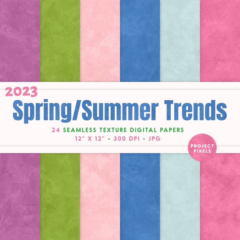 2023 Spring Summer Trends Digital Paper Trending Colors Art - Etsy