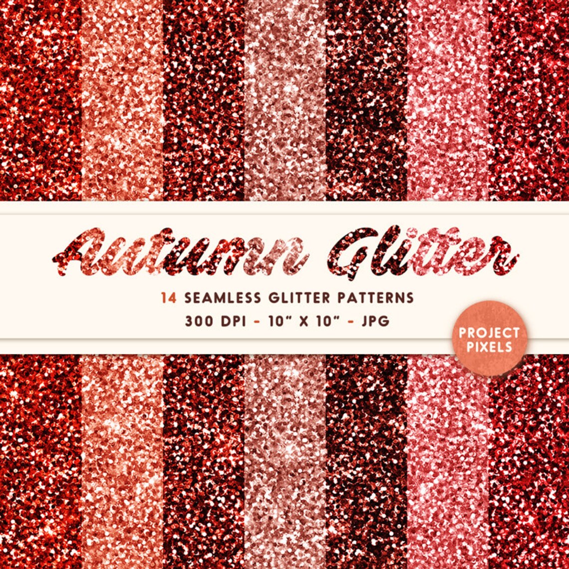 Autumn Glitter Seamless Patterns Fall Color Glitter Digital - Etsy