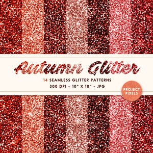 Autumn Glitter, Seamless Patterns, Fall Color Glitter Digital Paper ...