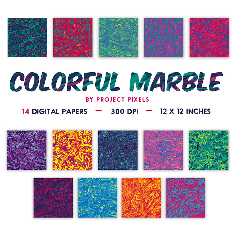 Colorful Marble Digital Paper Abstract Digital Art Marble - Etsy