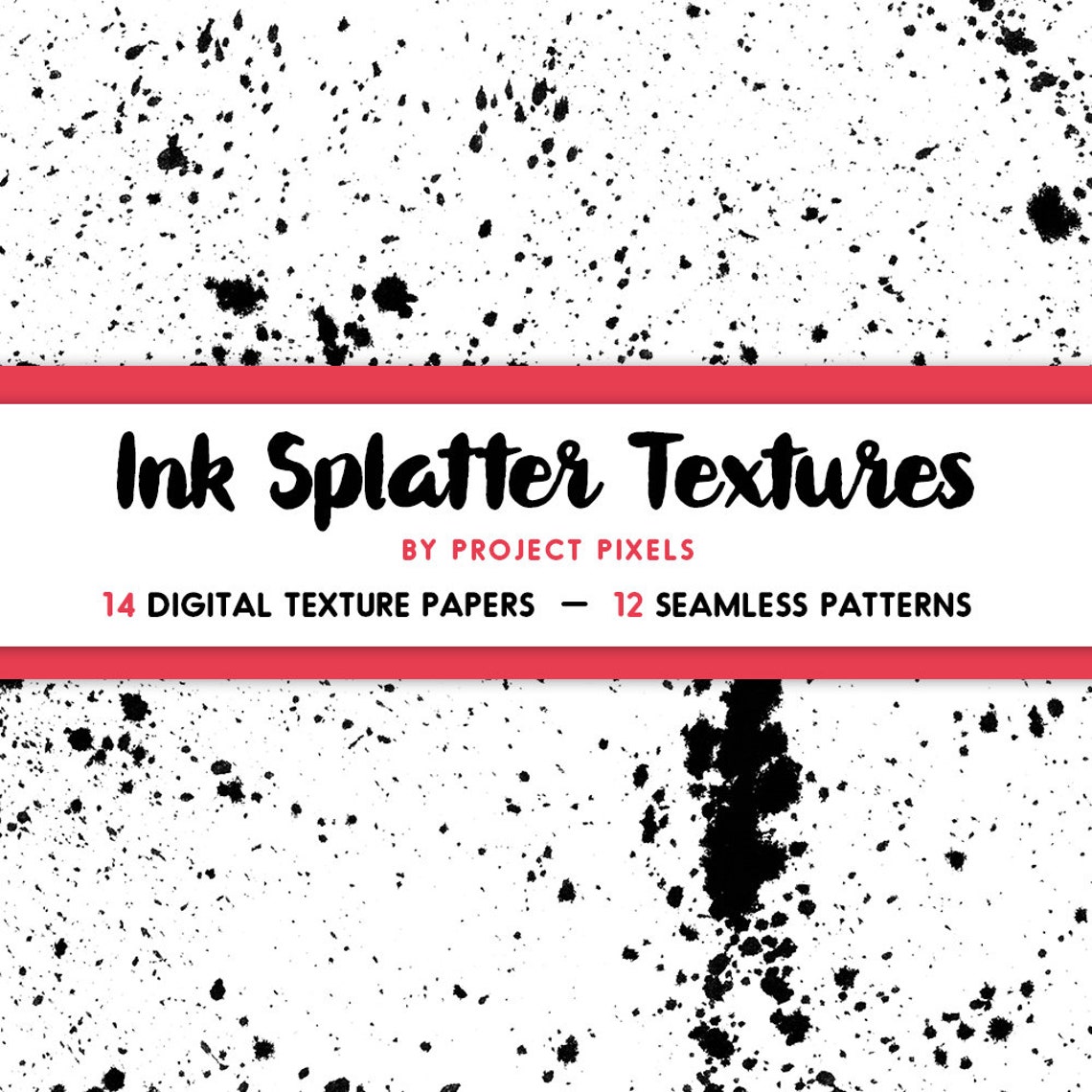 Ink Splatter Textures Grunge Seamless Patterns Ink Clip Art - Etsy