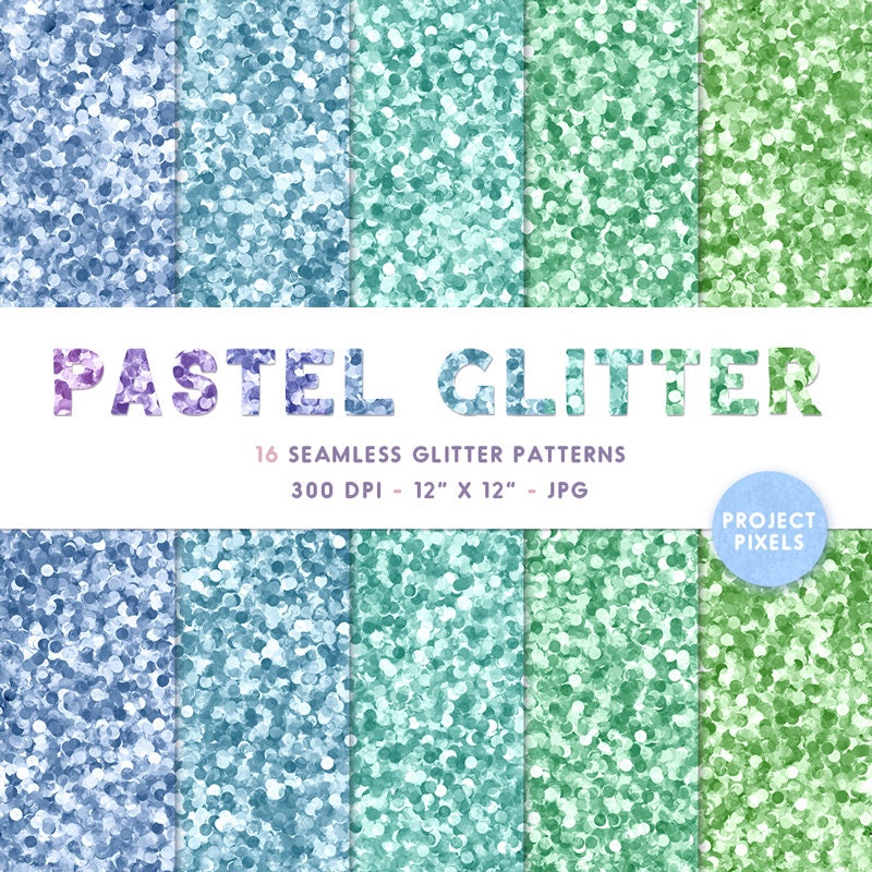 Pastel Glitter, Seamless Patterns, Rainbow Glitter Digital Paper ...