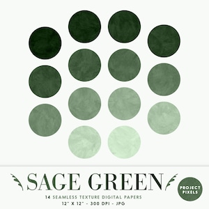 Sage Green Digital Paper Pack, Nature Paper Textures, Gradient Paper ...