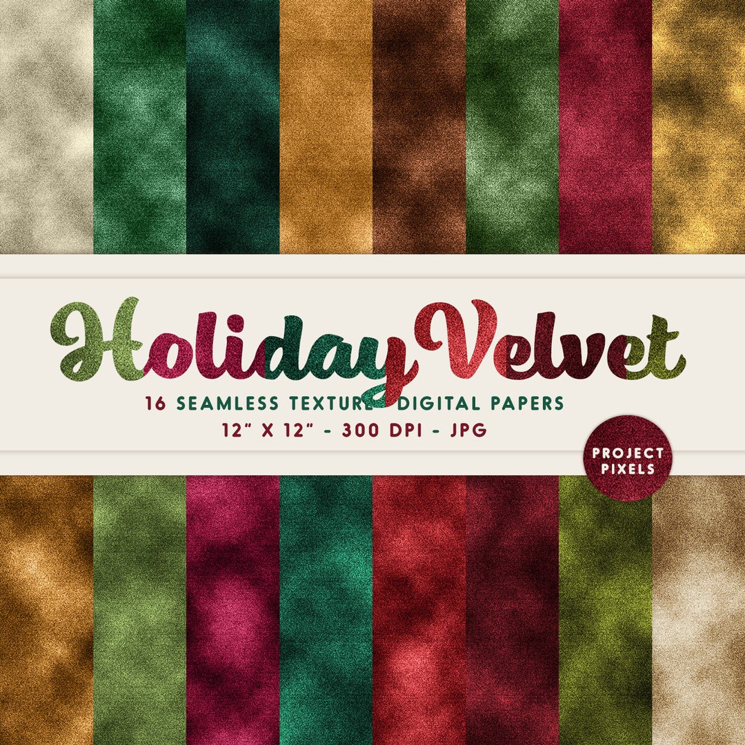 Holiday Velvet, Digital Paper Pack, Rich Velvet Seamless Textures ...