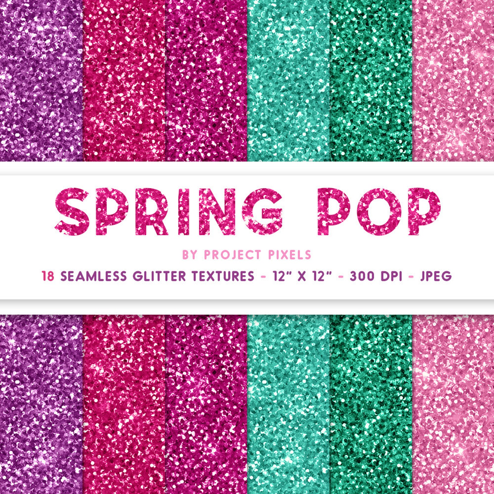 Spring Pop Glitter Seamless Patterns Colorful Glitter - Etsy