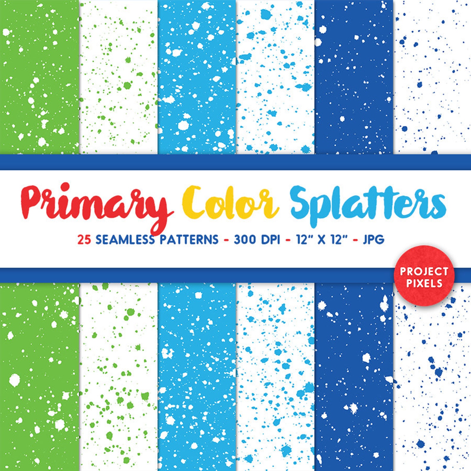 Primary Color Ink Splatters Seamless Patterns Rainbow Ink - Etsy