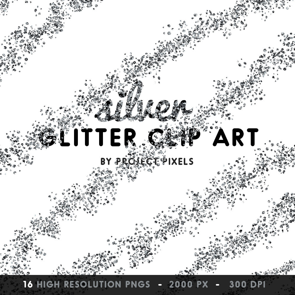 Silver Glitter Clip Art, Design Elements, Diamond Clip Art, Silver ...