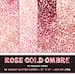 Rose Gold Ombre Glitter, Digital Paper, Glitter Backgrounds, Chunky ...