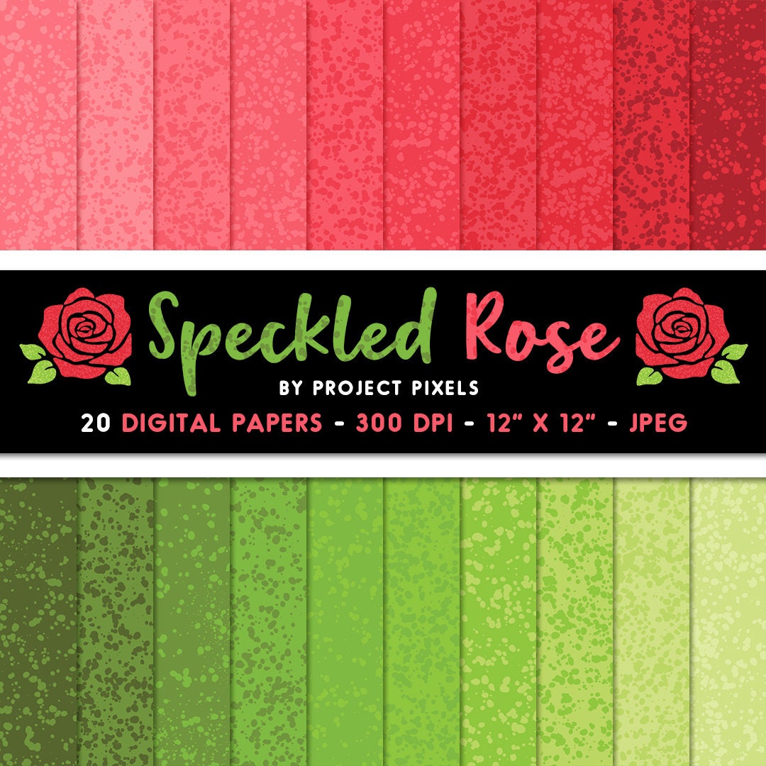 Speckled Rose Digital Paper, Rose Clip Art, Art Texture Paper, Gradient ...
