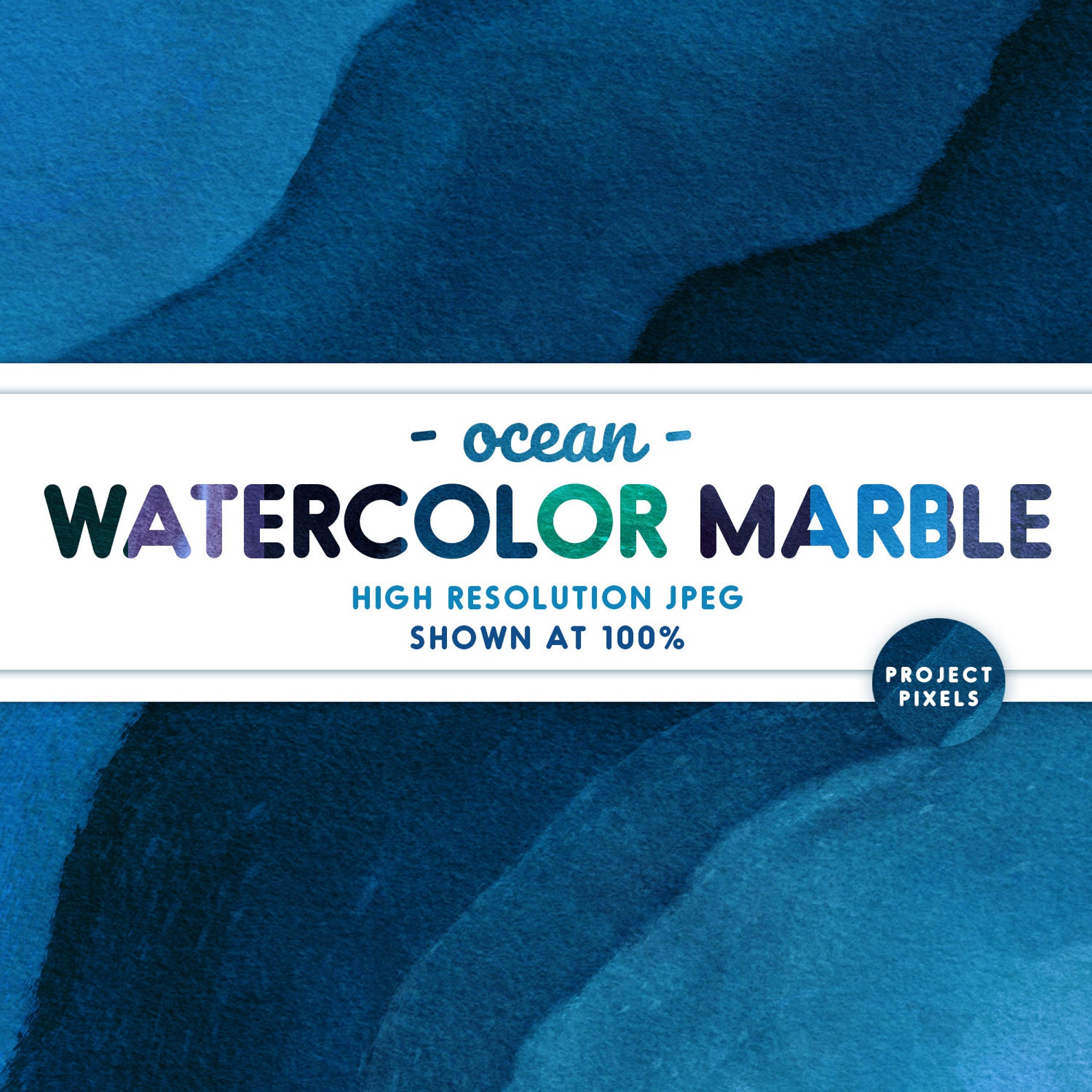 Ocean Watercolor Marble Digital Paper, Abstract Blue Watercolor Texture ...