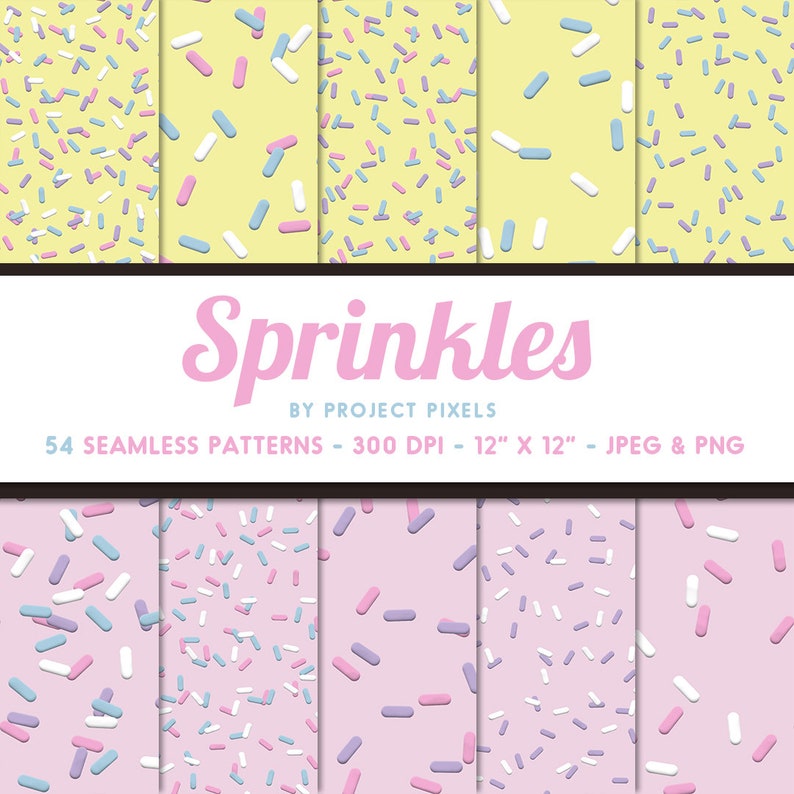 Seamless Sprinkles Patterns Digital Sprinkle Paper Donut - Etsy