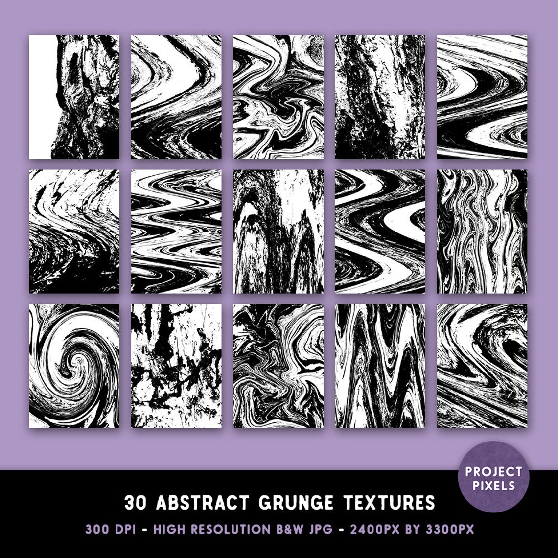 Distortion Abstract Grunge Textures Black and White Grunge - Etsy