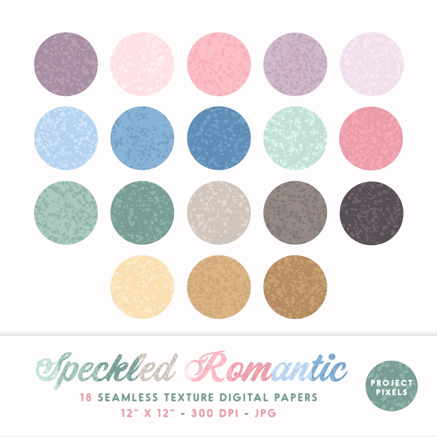 Speckled Romantic Digital Paper Pack, Art Textures, Gradient Paper ...