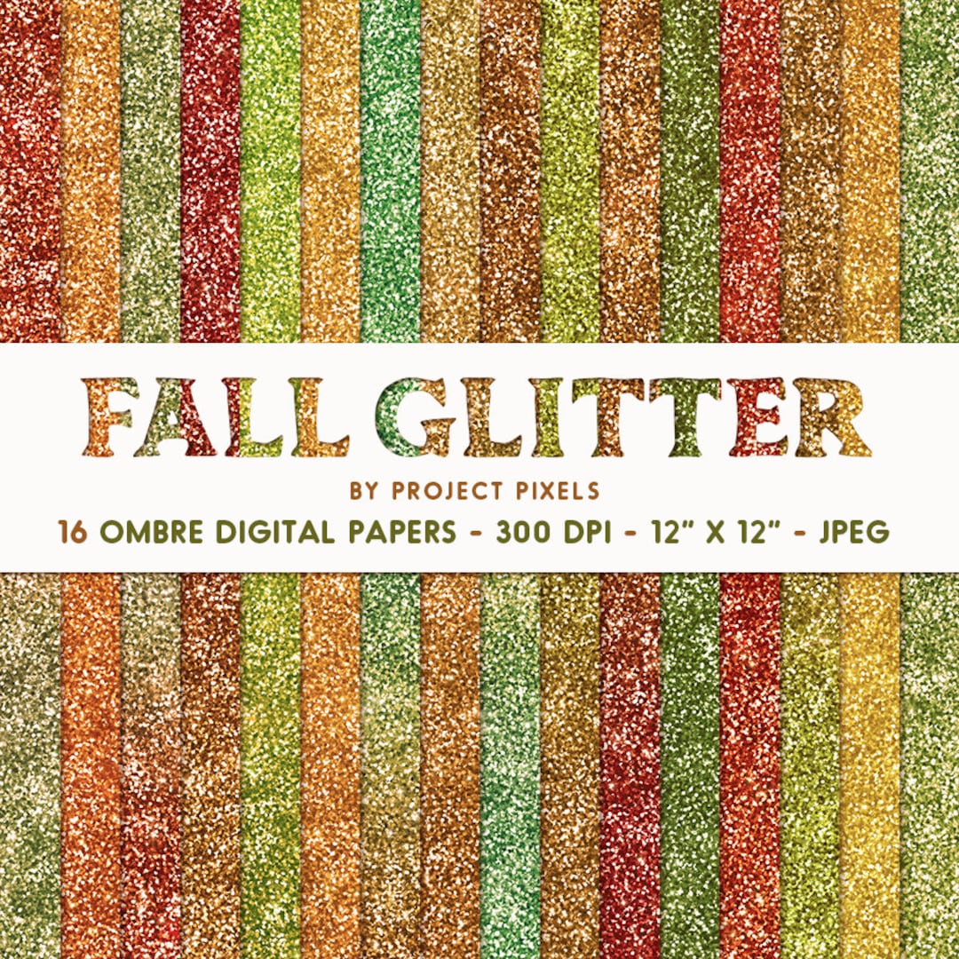 Fall Ombre Glitter, Digital Paper, Glitter Backgrounds, Glitter ...