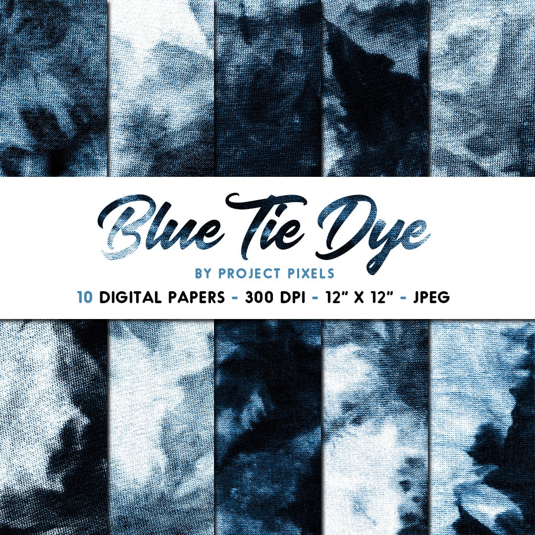 Blue Tie Dye Digital Paper Fabric Texture Ink Art Paper - Etsy