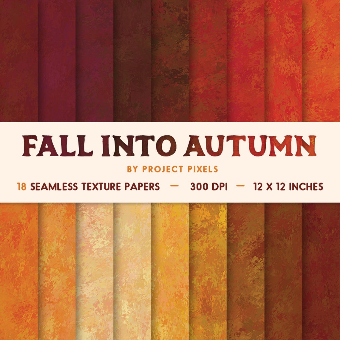 Fall Into Autumn Fall Color Paper Digital Paper Paint | Etsy