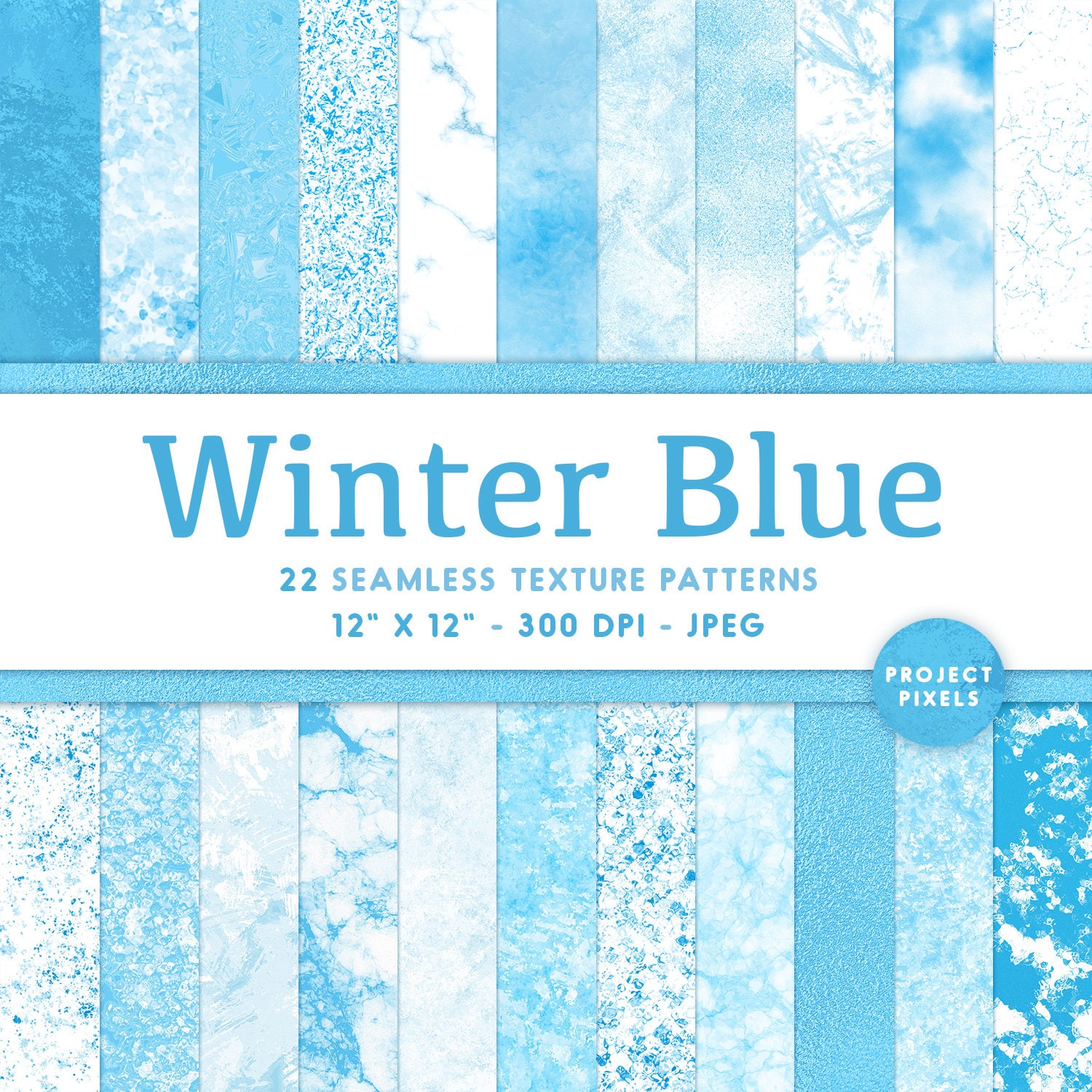 Winter Blue Textures, Seamless Patterns, Digital Paper, Ice Texture ...