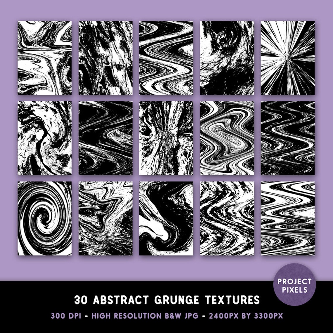 Distortion Abstract Grunge Textures Black and White Grunge - Etsy
