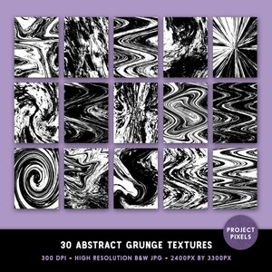 Distortion, Abstract Grunge Textures, Black and White, Grunge ...