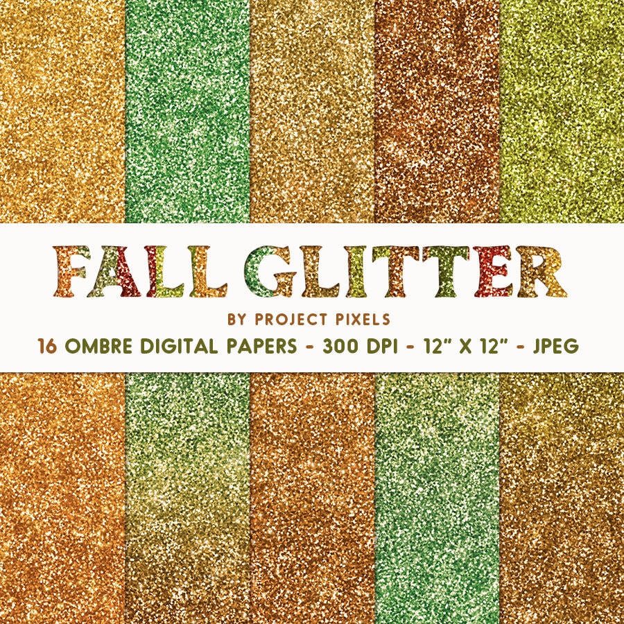 Fall Ombre Glitter Digital Paper Glitter Backgrounds - Etsy