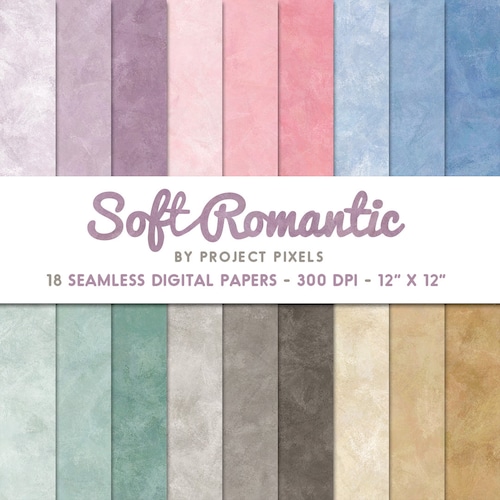Soft Romantic Digital Paper Pack Soft Art Textures Gradient - Etsy