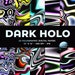Dark Holo Digital Paper, Holographic Texture, Rainbow Black Paper ...