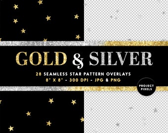 Rainbow Glitter Stars Seamless Patterns Digital Paper Pack | Etsy