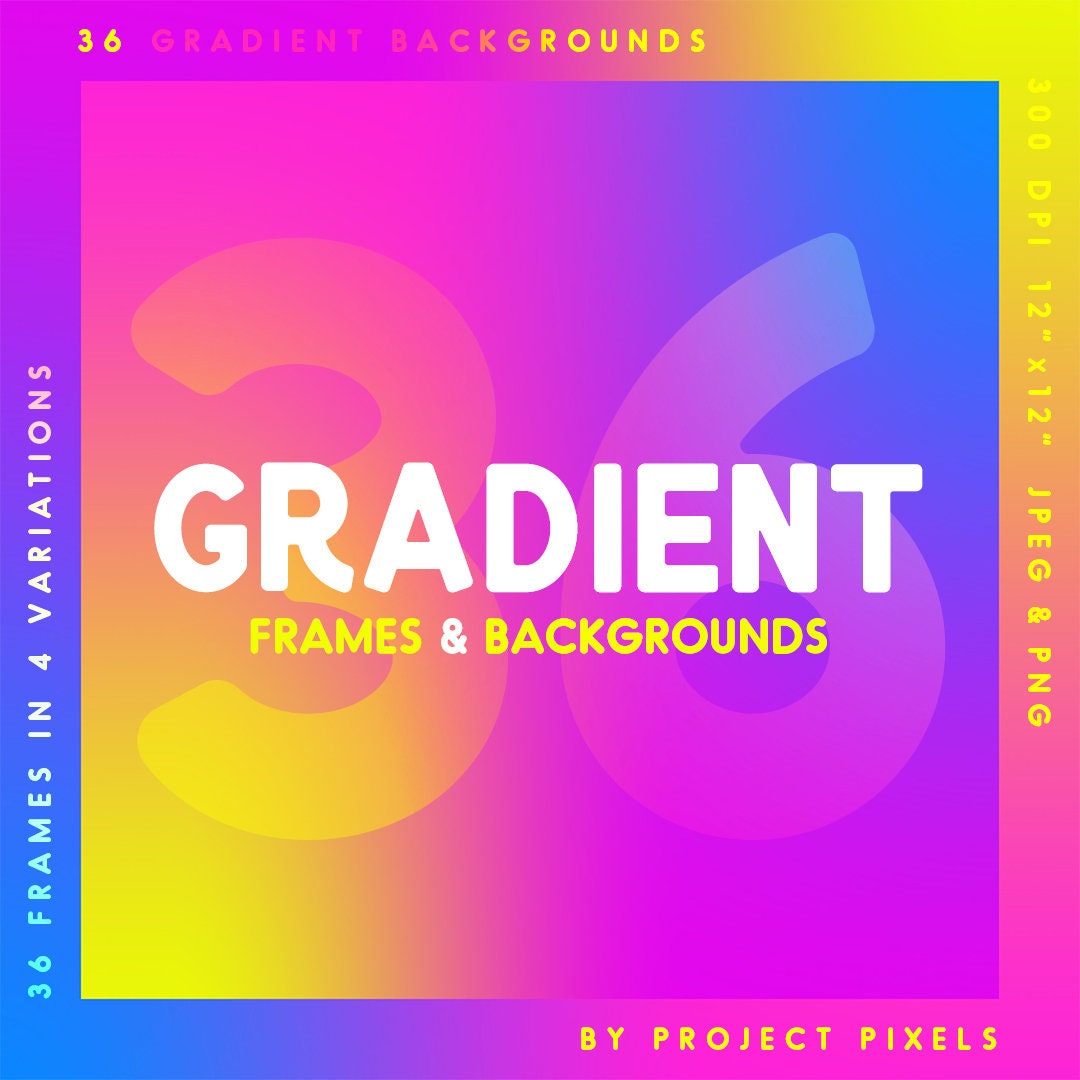 Gradient Frames & Backgrounds, Rainbow Paper, Border Clip Art, Abstract ...