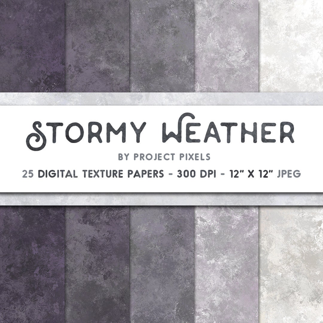 Stormy Weather, Digital Paper Pack, Soft Art Textures, Grunge Paper ...
