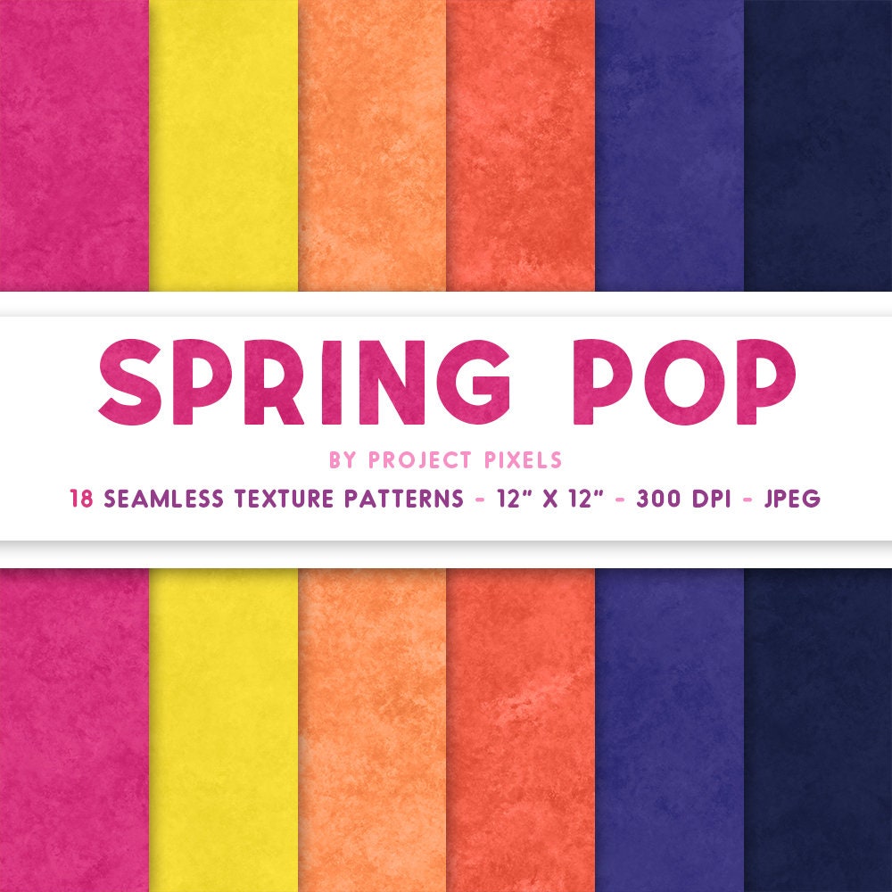 Spring Pop Color Rainbow Paper Pack Digital Art Textures - Etsy