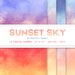 Sunset Sky Digital Paper, Soft Paint Texture, Sky Backgrounds, Sun Art ...