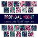 Tropical Night Digital Paper Pack, Teal Pink Paper, Brush Stroke Paint ...