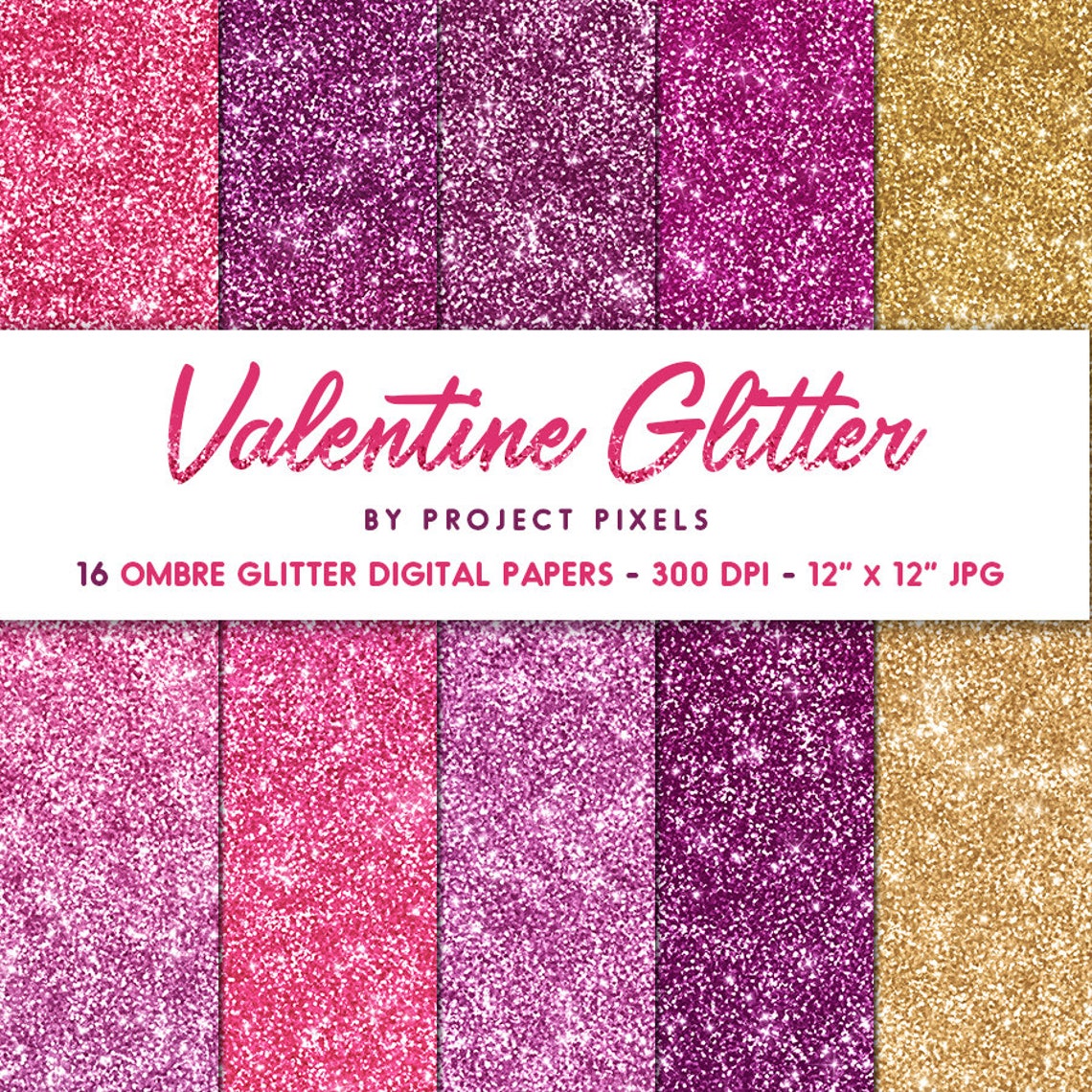 Valentine Ombre Glitter, Digital Paper, Glitter Background, Glitter ...