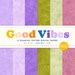 Good Vibes, Fun 60s Color, Digital Paper Pack, Groovy Art Textures ...