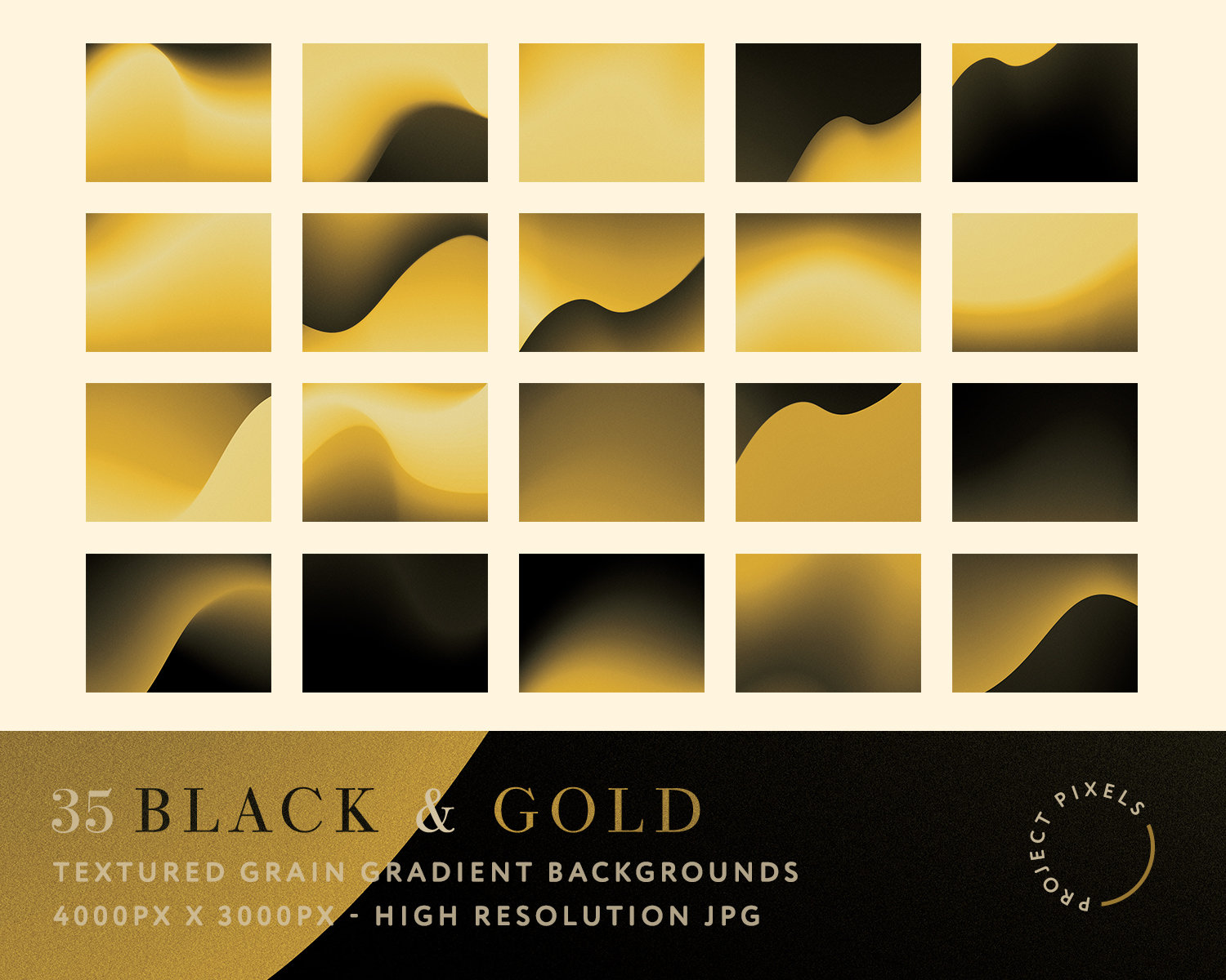 Black and Gold Gradients, Abstract Gradient Backgrounds, Gradient Grain ...