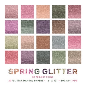 Spring Glitter Digital Paper, Glitter Backgrounds, Glitter Texture ...