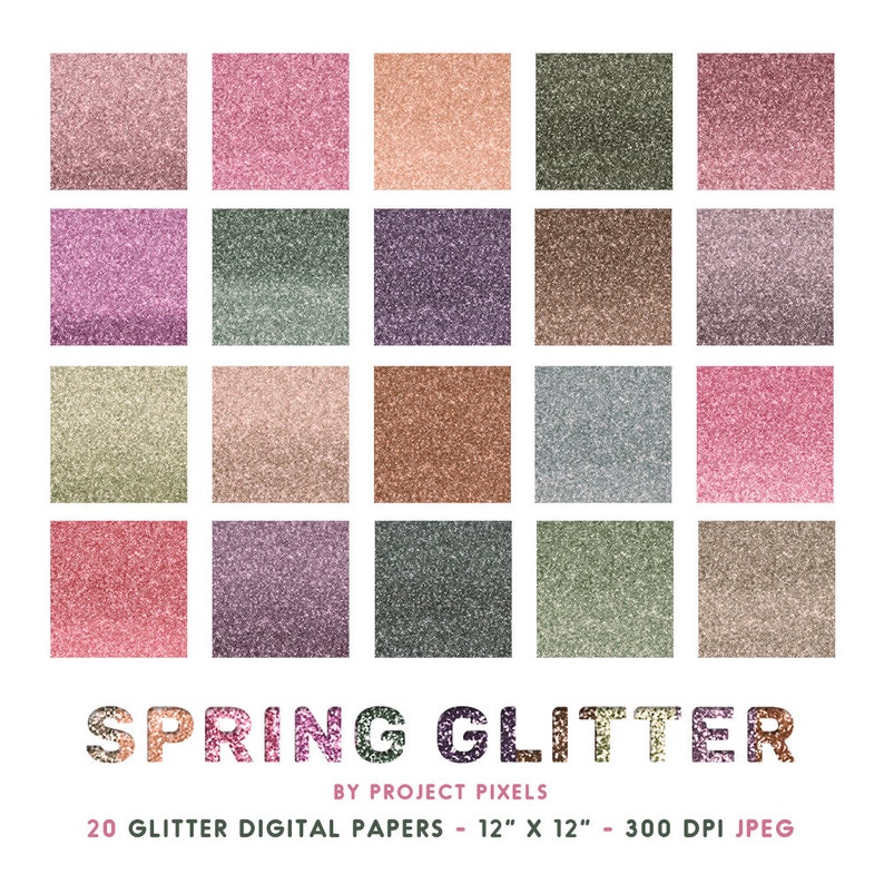 Spring Glitter Digital Paper Glitter Backgrounds Glitter | Etsy
