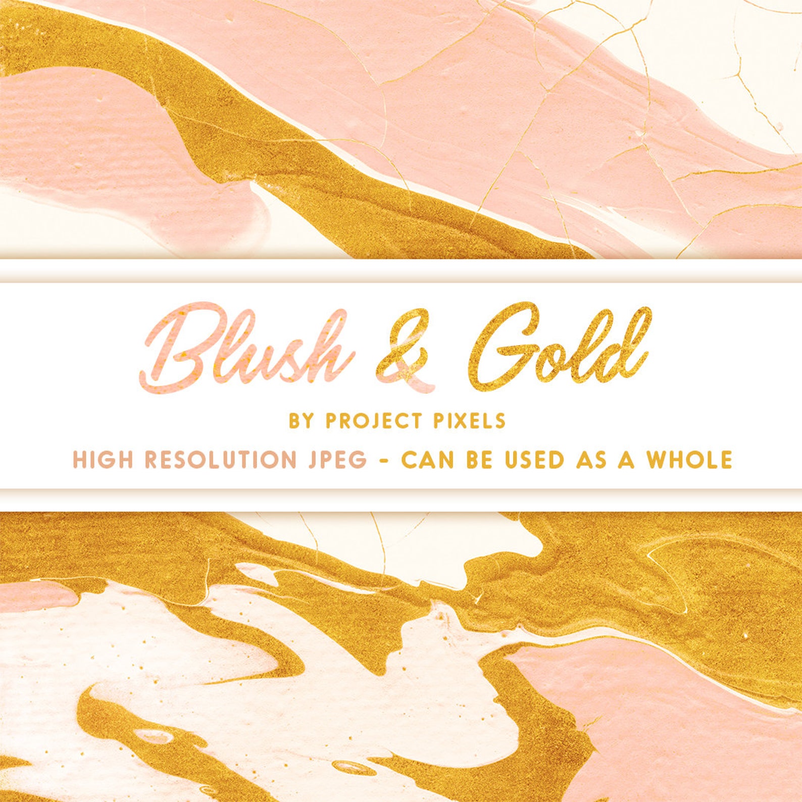 Blush & Gold, Marble Digital Paper, Abstract Paint, Marble Backgrounds ...