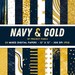 Navy & Gold Mixed Digital Paper Pack Mixed Media Paper | Etsy