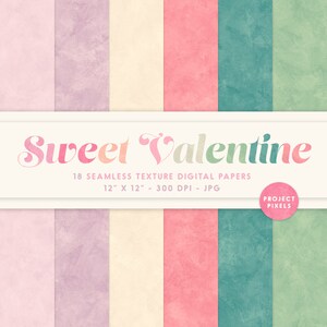 Sweet Valentine Digital Paper, Soft Art Textures, Romantic Colors ...
