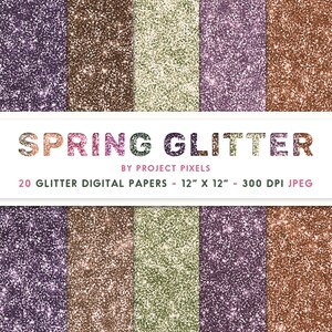 Spring Glitter Digital Paper, Glitter Backgrounds, Glitter Texture ...