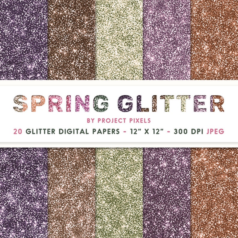 Spring Glitter Digital Paper Glitter Backgrounds Glitter | Etsy